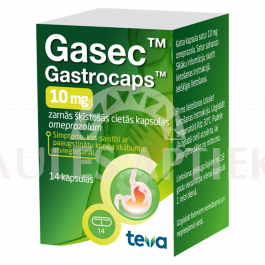 GASEC Gastrocaps 10mg kapsulas, N14 | Jūsu uzticamā E-SAULESAPTIEKA.LV